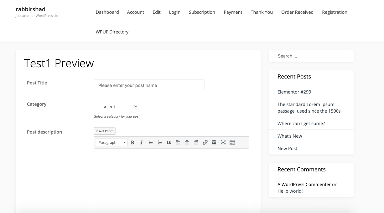 Creating Post Forms - weDevs