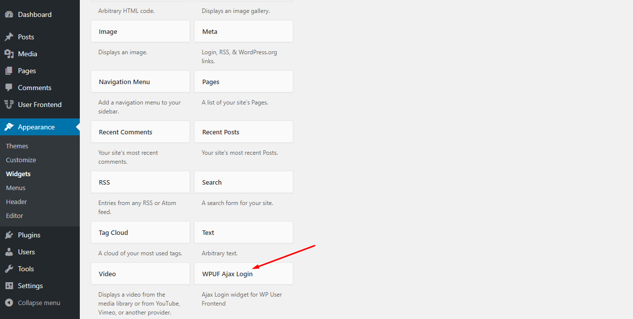 User Login Widget - weDevs