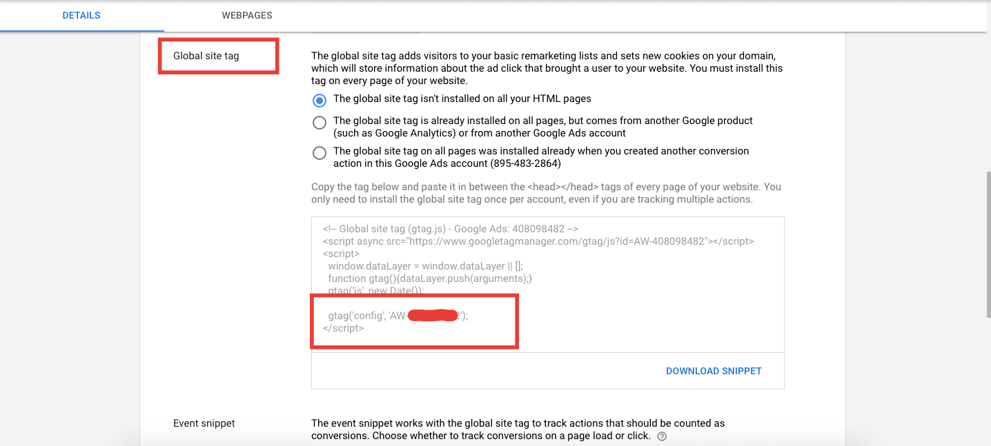 Google AdWords Account ID - weDevs